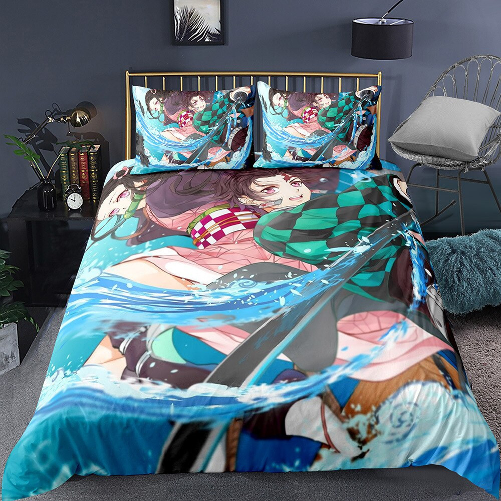 Demon Slayer Tanjiro Kamado Nezuko Kamado Wave Fighter Bedding Set NNA ...