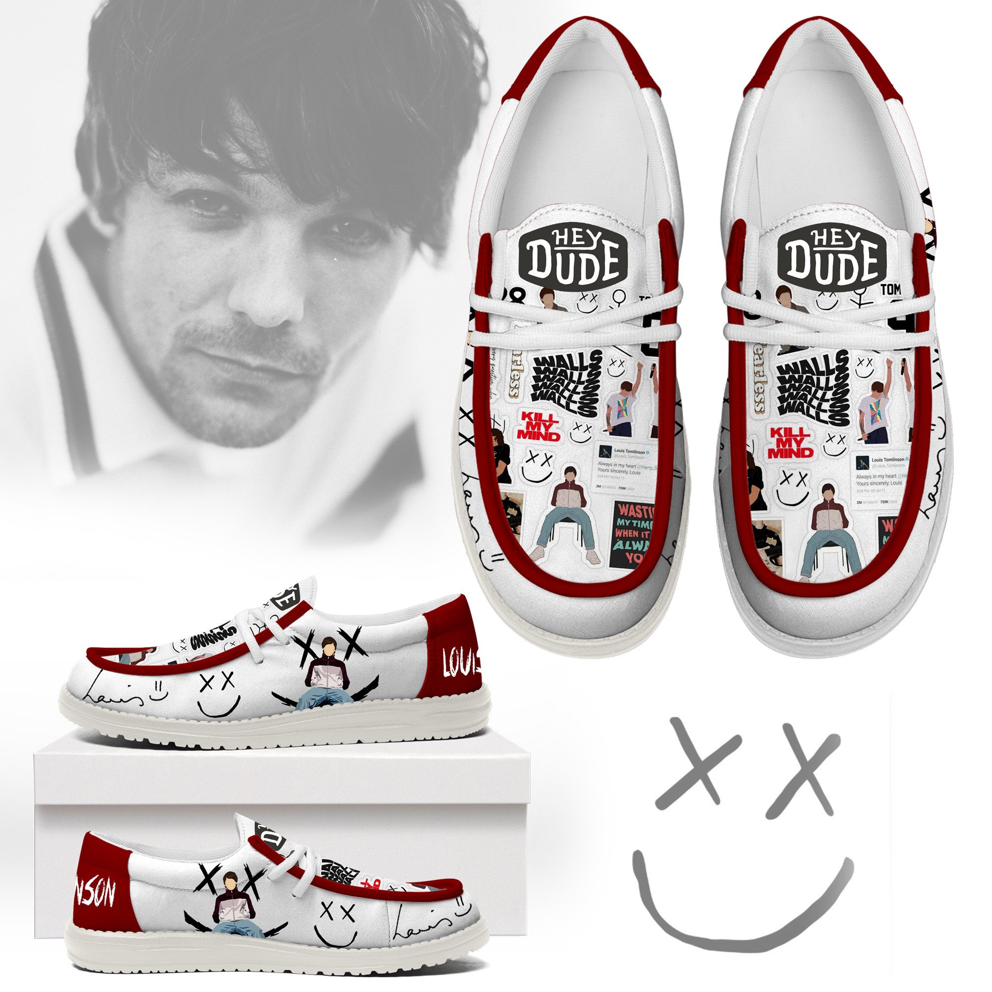 NNA Louis Tomlinson Personalized Hey Dude Shoes For Men And Women ...